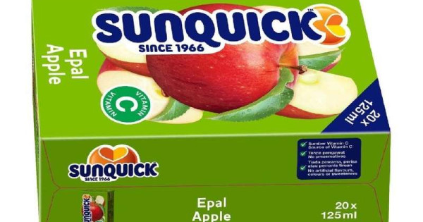 SUNQUICK APPLE FRUIT DRINK 125ML*5*4