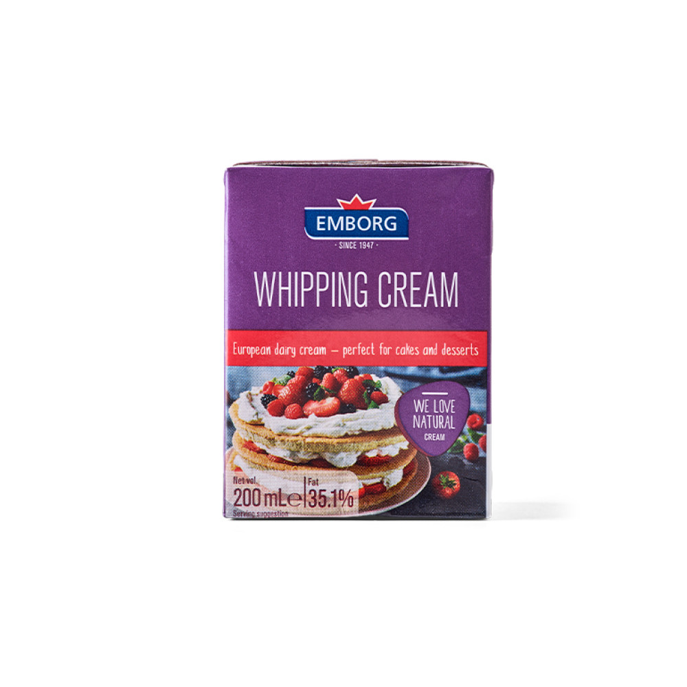 EMBORG FRENCH UHT WHIPPING CREAM 200ML